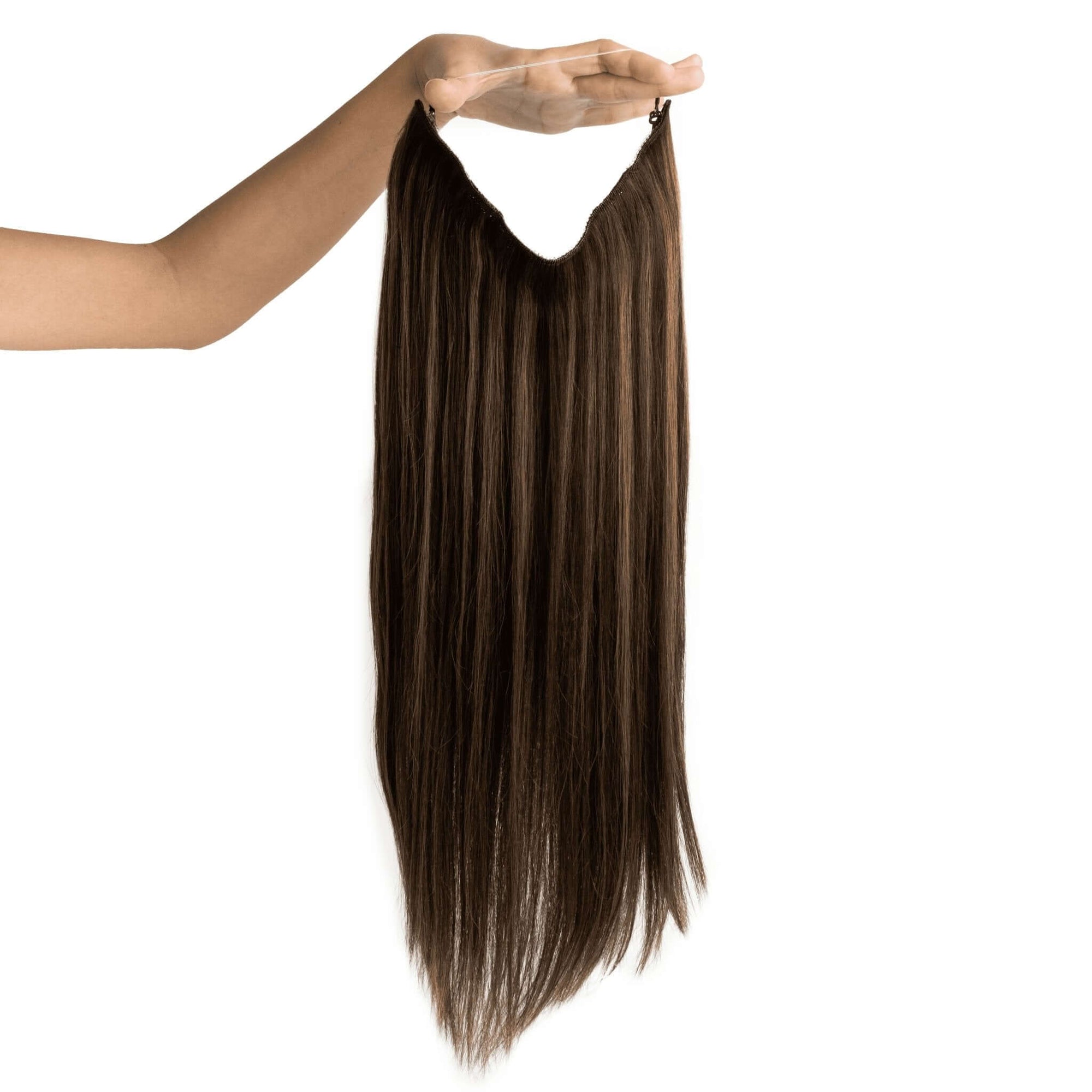 Buy Dark caramel Balayage Invisible Wire Extension in UK | Naturyl ...